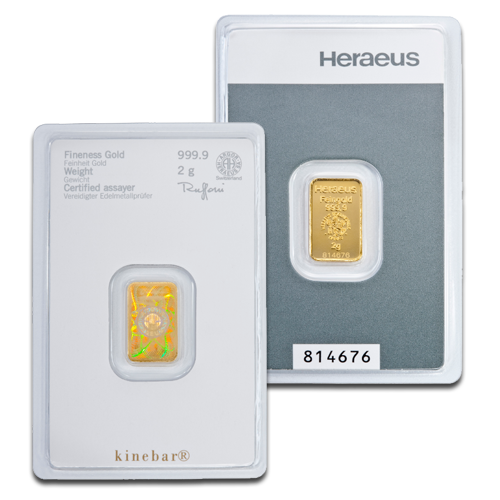 2 Gramm Goldbarren Heraeus Kinebarren® | Gold-Silber-Anlagen.de